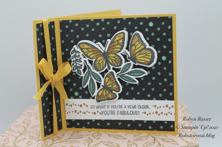 Floating and Fluttering Book Style Fun Fold – Stamping@Robyn's Roost