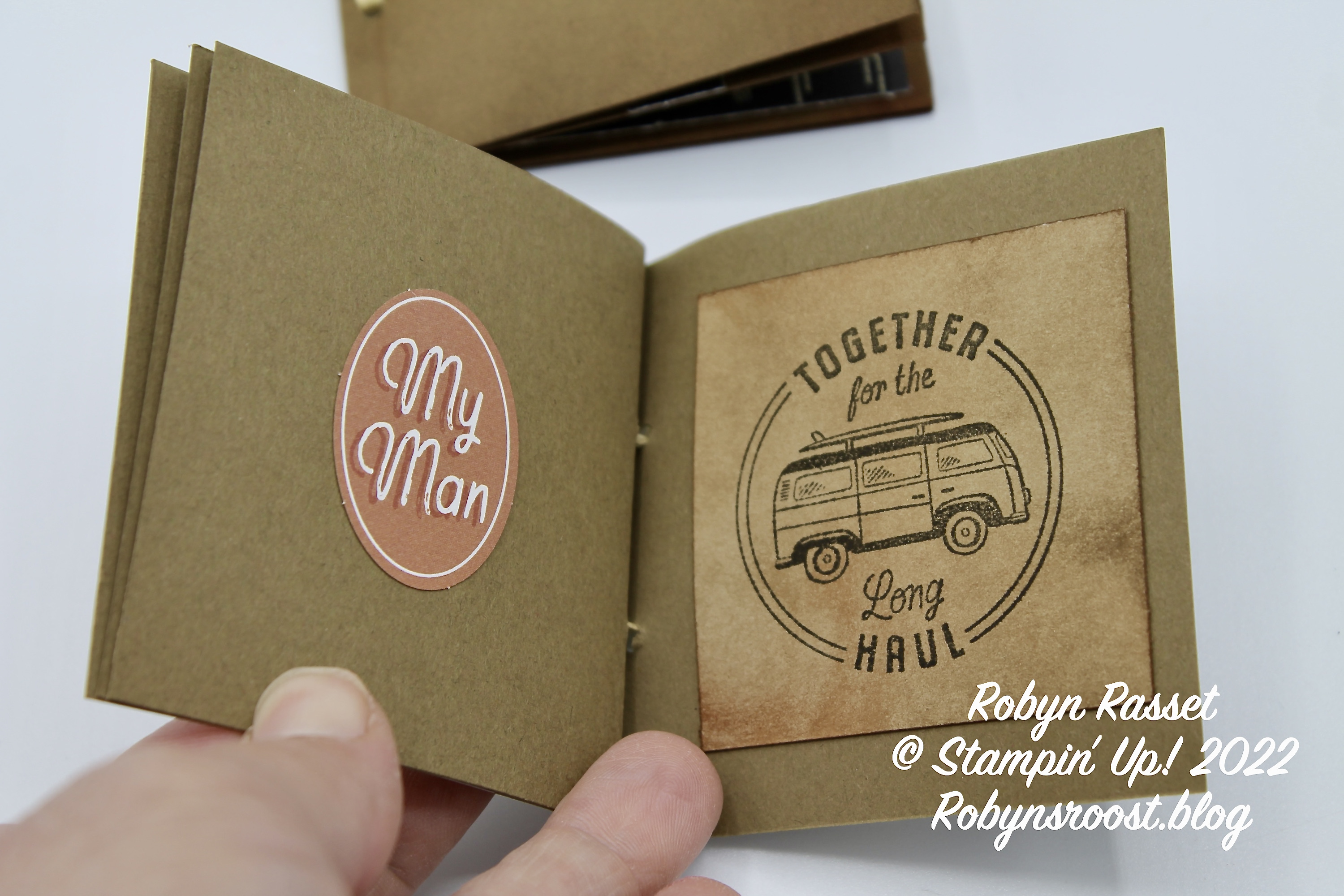Faux Leather Mini Book Card – Stamping@Robyn's Roost