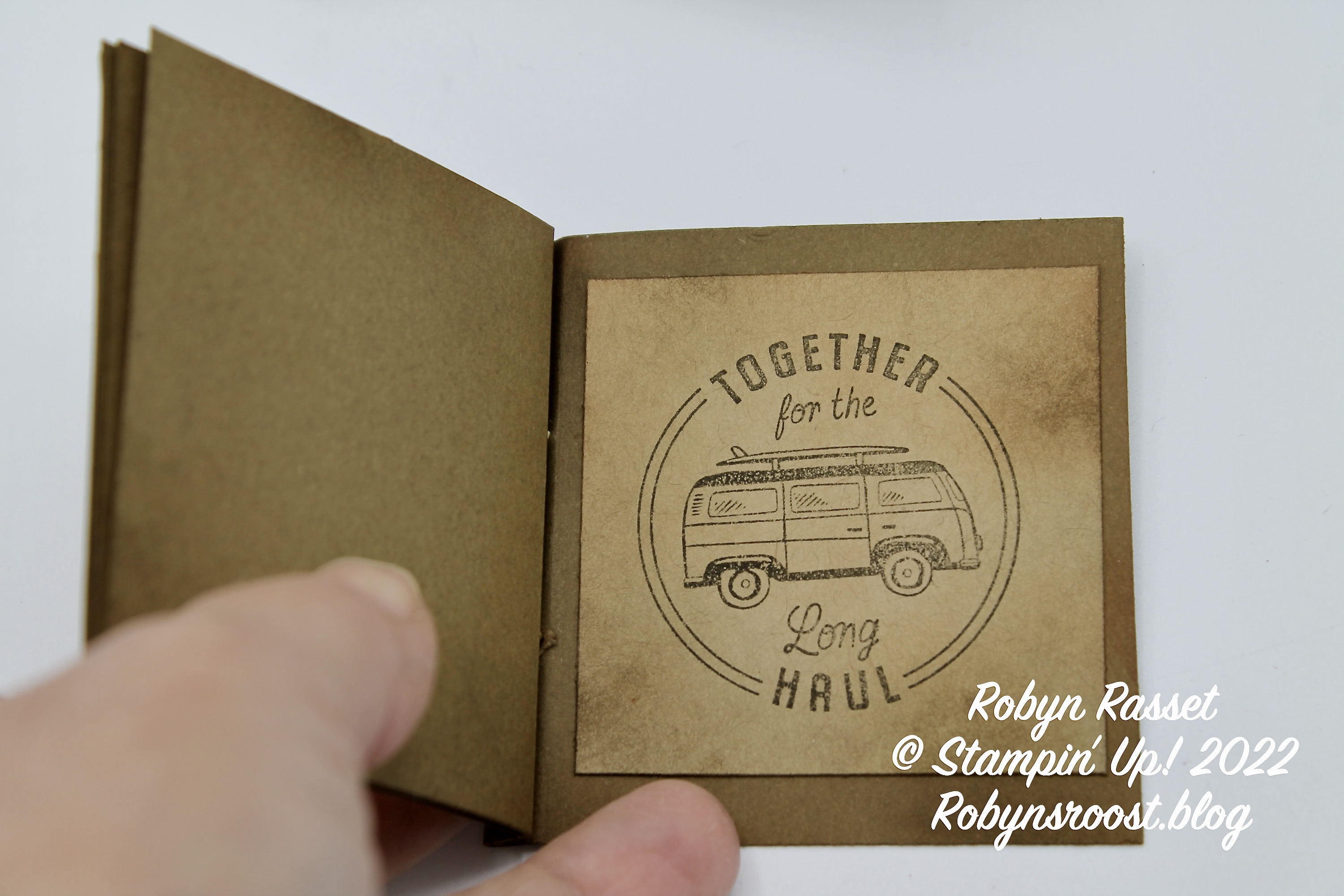 Faux Leather Mini Book Card – Stamping@Robyn's Roost