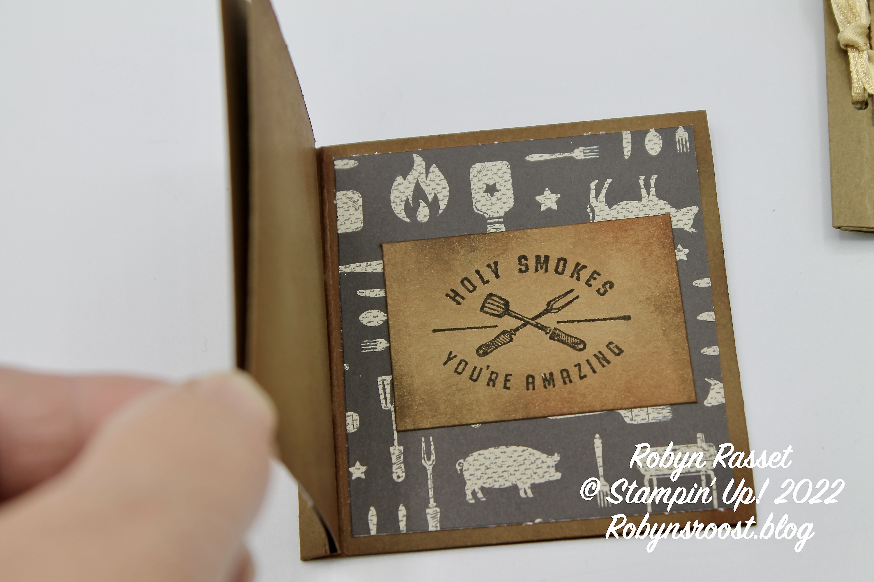 Faux Leather Mini Book Card – Stamping@Robyn's Roost