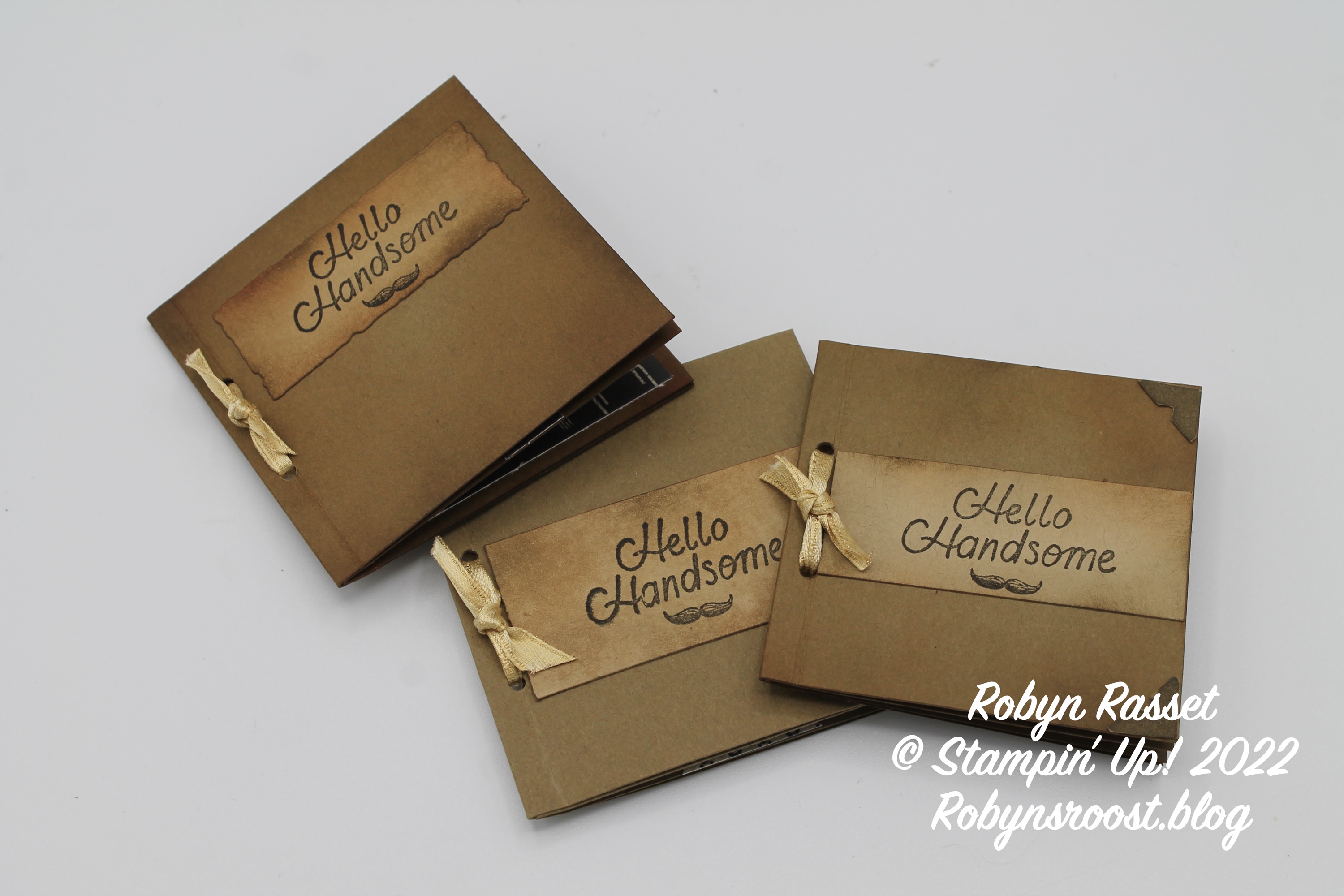 Faux Leather Mini Book Card – Stamping@Robyn's Roost