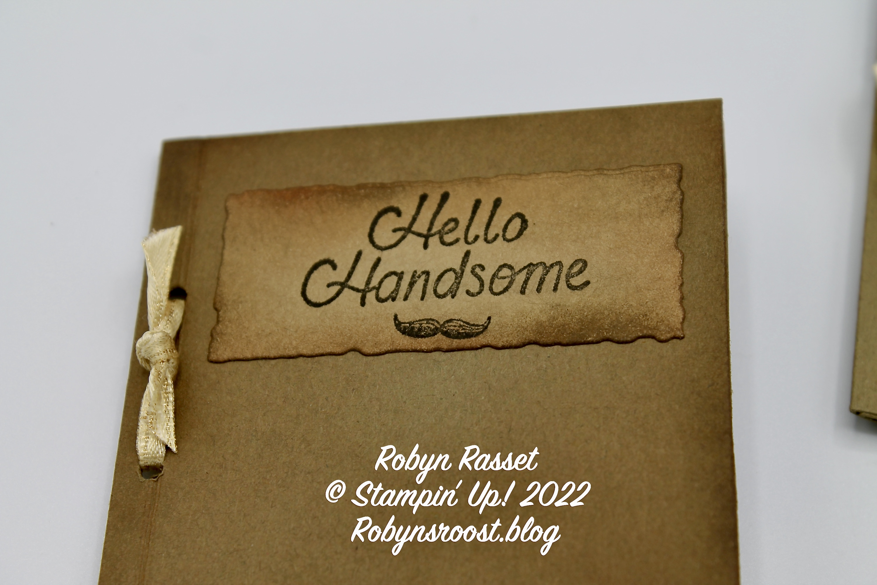 Faux Leather Mini Book Card – Stamping@Robyn's Roost