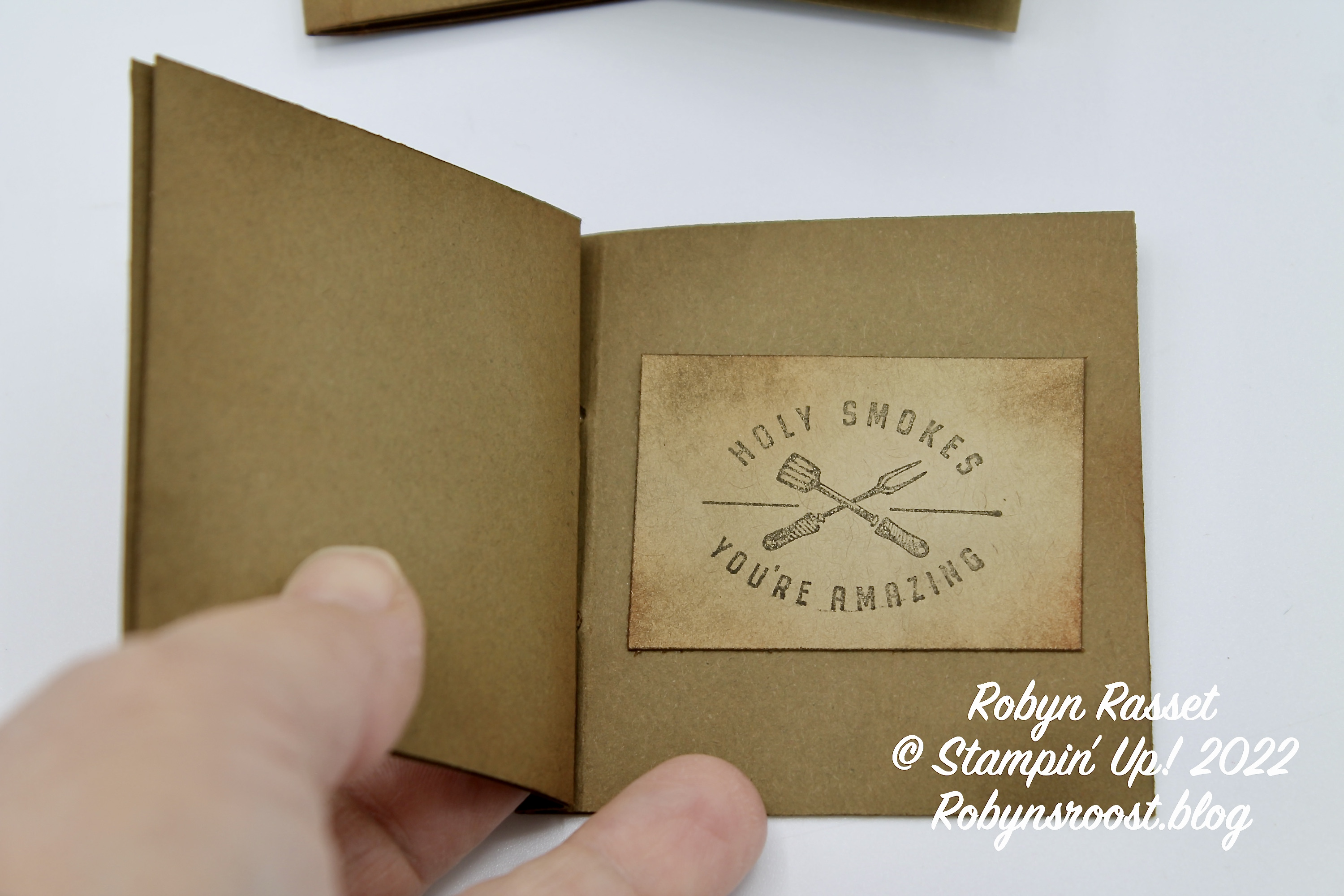 Faux Leather Mini Book Card – Stamping@Robyn's Roost