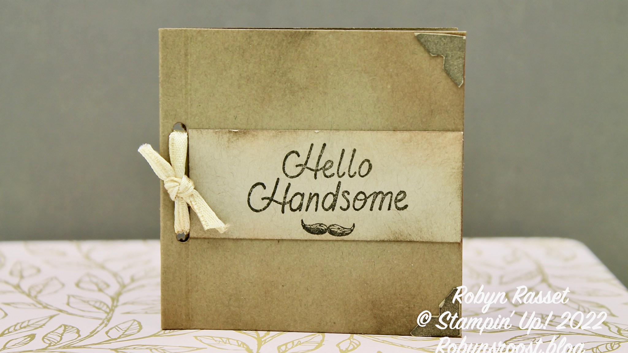 Faux Leather Mini Book Card – Stamping@Robyn's Roost