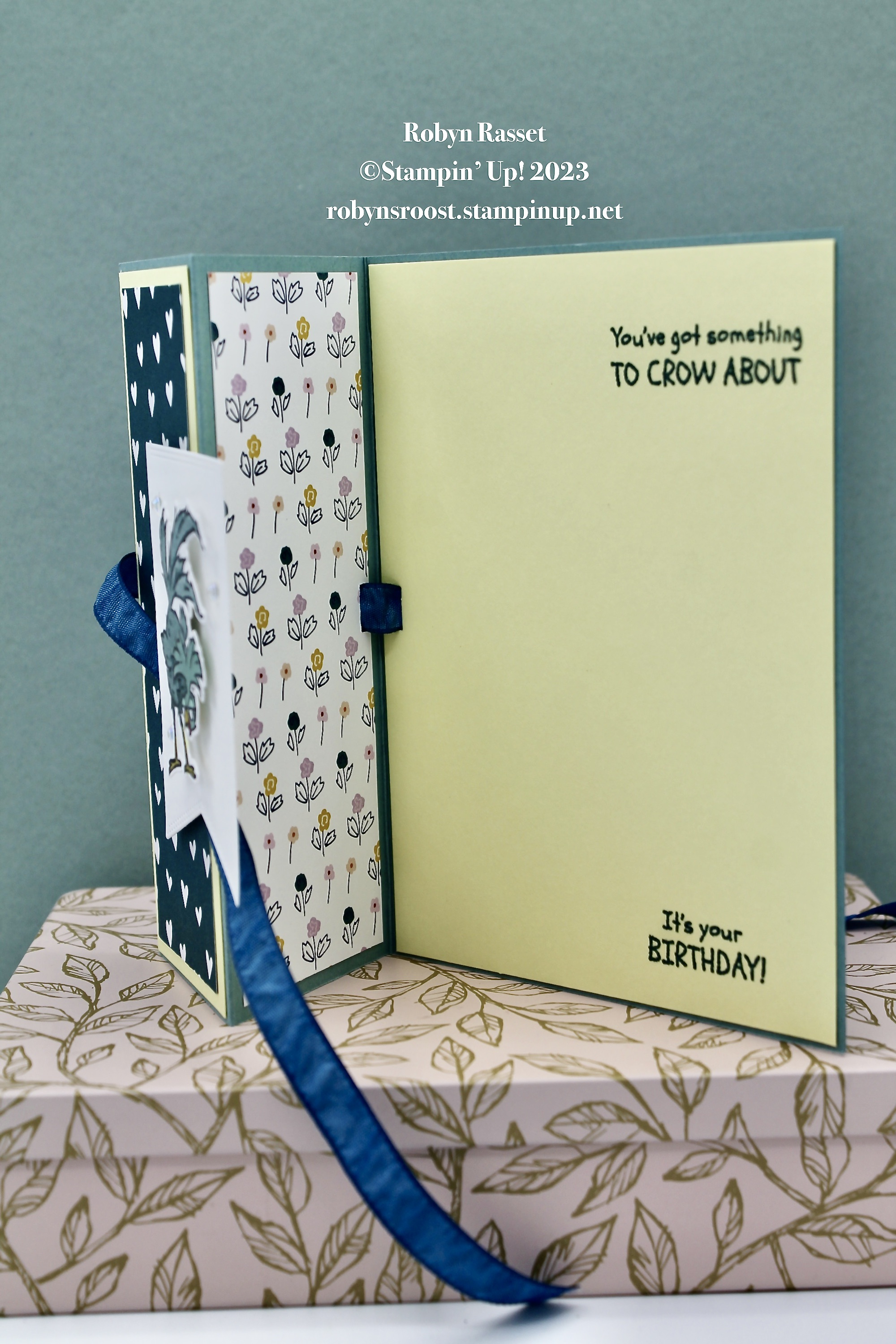 Z Fold Card with Ribbon Closure – Stamping@Robyn's Roost