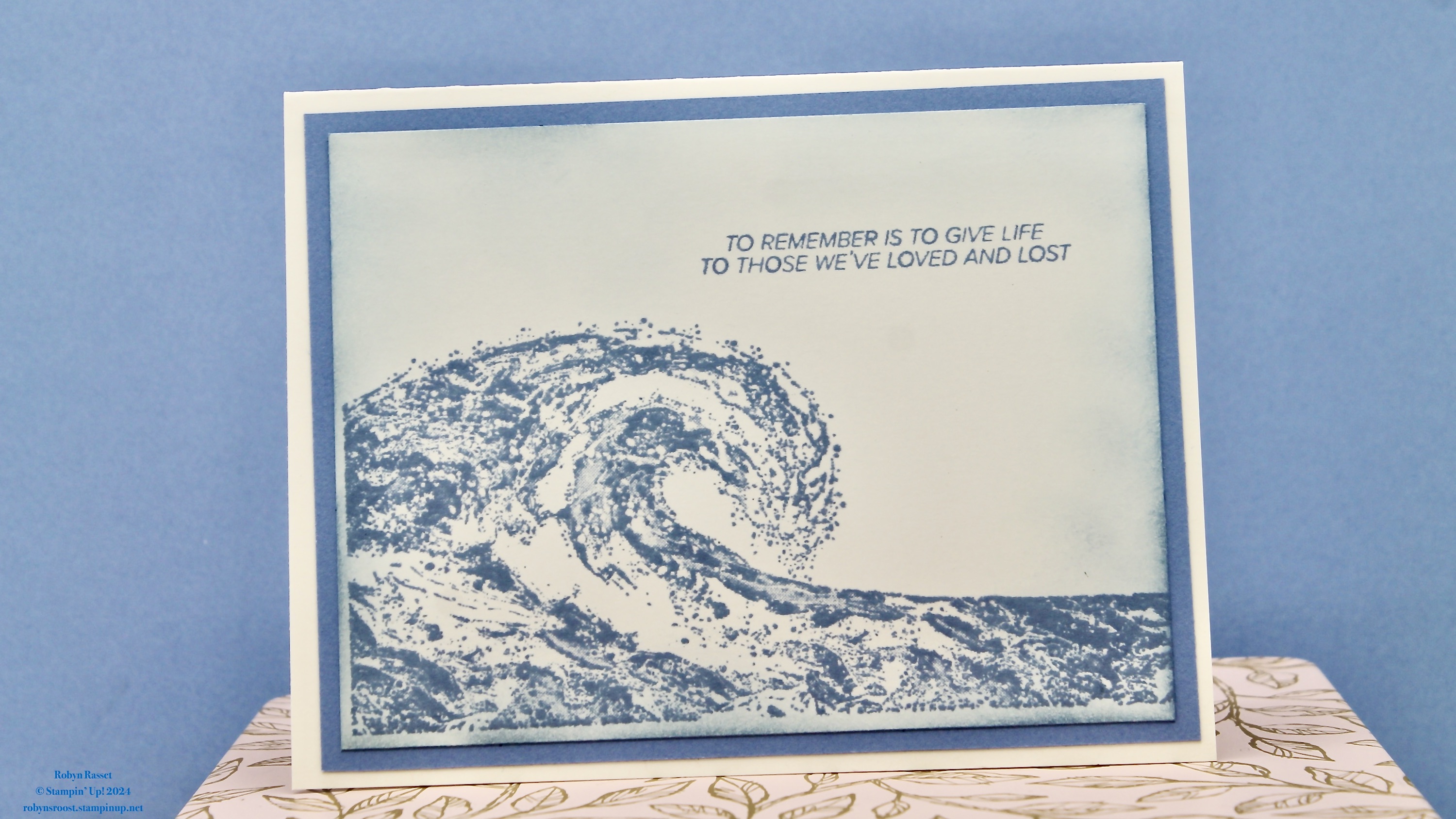 Boho Blue Sympathy Card – Stamping@Robyn's Roost