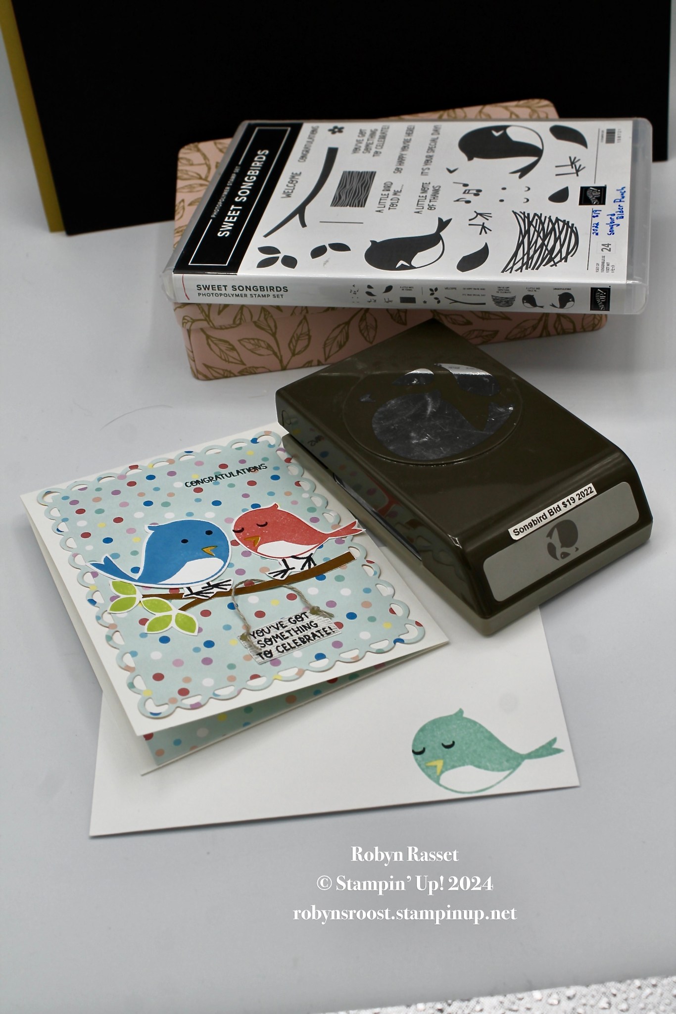 Sweet Songbird Baby Card – Stamping@Robyn's Roost