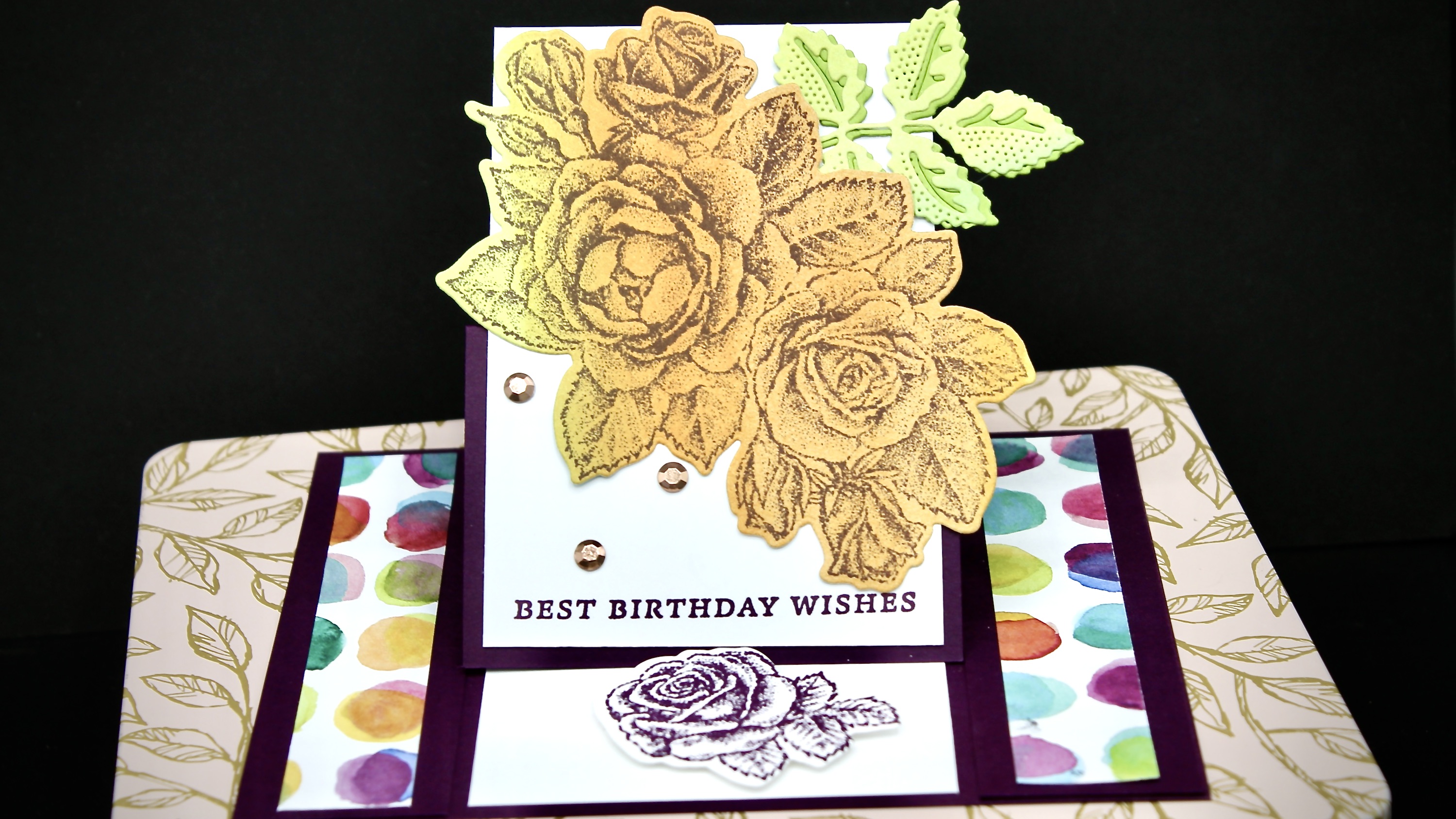 Stippled Roses Easel Card – Stamping@Robyn's Roost